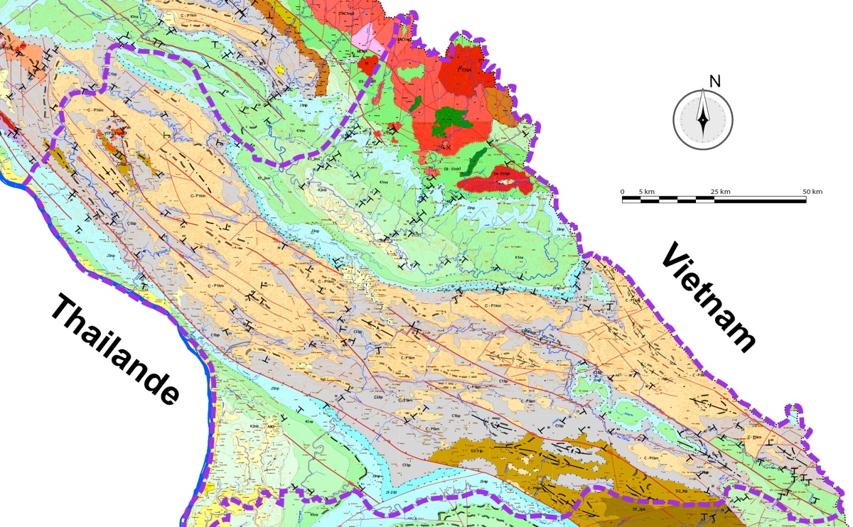 Carte géologique du Khammouane